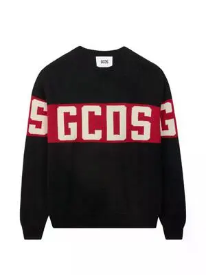 Gcds Wool Logo Sweater - Black