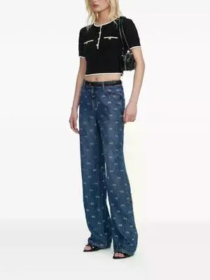 SELF-PORTRAIT Button Trimmed Knitted Top
