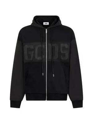 Gcds Logo-detail Zip-up Cotton Hoodie
