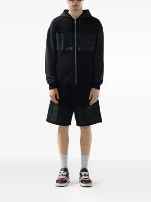 Gcds Logo-detail Zip-up Cotton Hoodie