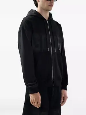 Gcds Logo-detail Zip-up Cotton Hoodie
