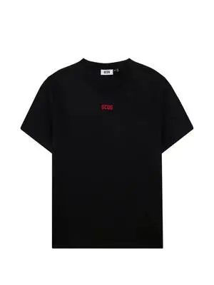 Gcds Mini Logo-detail Cotton T-shirt - Black