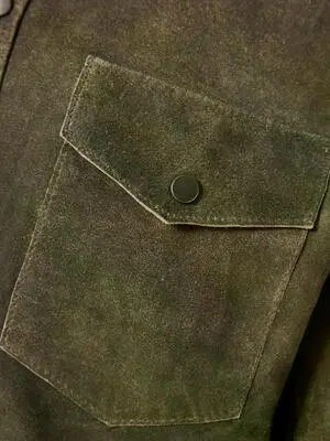 GIORGIO BRATO Leather Shirt Jacket With Chest Pockets