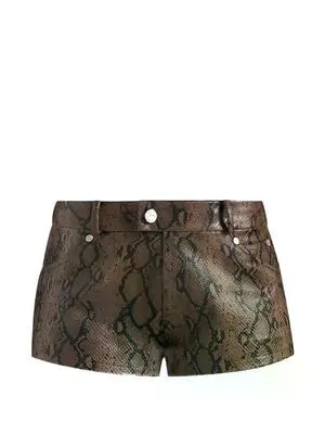 Manière De Voir Python-effect Mini Shorts - Brown