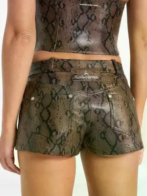 Manière De Voir Python-effect Mini Shorts - Brown