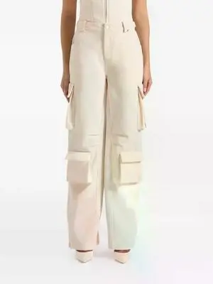 Manière De Voir Emilie Cargo-pocket High-waisted Wide-leg Trousers