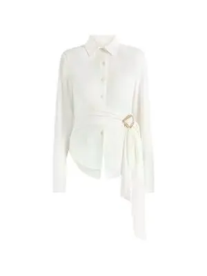 Manière De Voir Wrap Shirt With Gold Hardware And Marble Buttons