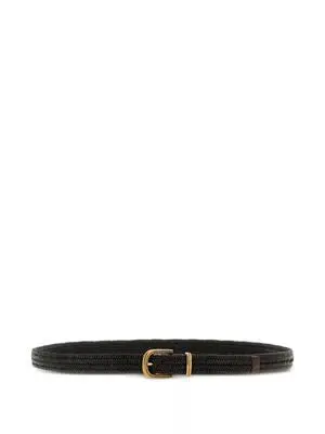 Brunello Cucinelli Braided Stretch Leather Belt - Brown
