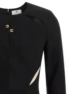 Elisabetta Franchi Sheath Cut-out Logo Dress - Black