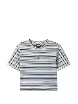 FINGERCROXX Striped Pattern T-shirt