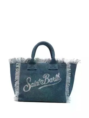 MC2 SAINT BARTH Colette Fringed Tote Bag - Blue