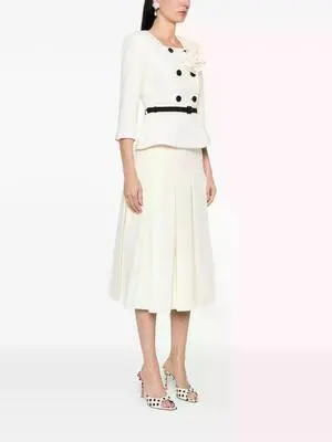 SELF-PORTRAIT Floral-detail Belted Skirt Suit
