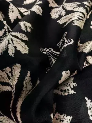 Max Mara Leaf-print Scarf - Black