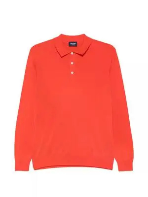 DRUMOHR Buttoned Long-sleeve Polo Shirt