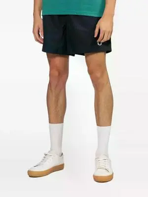Fred Perry Logo-embroidered Shorts - Blue