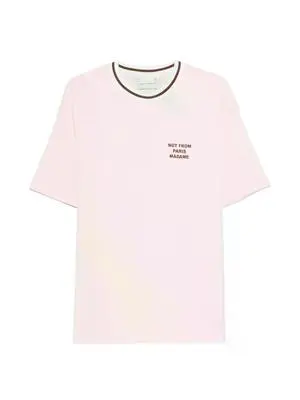 Drole De Monsieur Ribbed-trim T-shirt - Pink