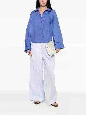 Erika Cavallini Pinstriped Pleated Cotton Trousers