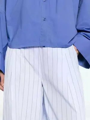 Erika Cavallini Pinstriped Pleated Cotton Trousers