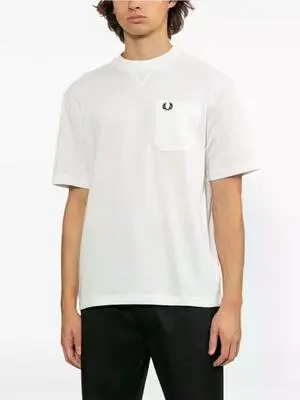 Fred Perry Logo-embroidered T-shirt - White
