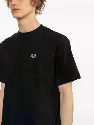 Fred Perry Logo-embroidered T-shirt - Black