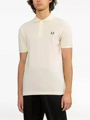 Fred Perry Logo-embroidered Polo Shirt - Neutrals