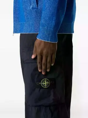 Stone Island Garment-dyed Cargo Pants With Logo Patch