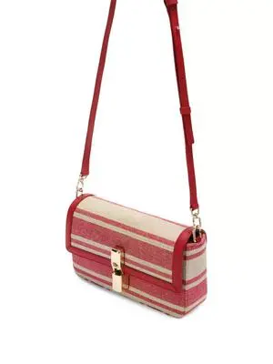 Furla Iride Striped Canvas Crossbody Bag - Red