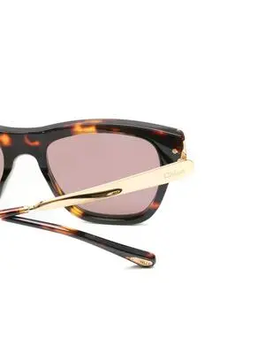 Chloé Gold-tone Rectangle Sunglasses