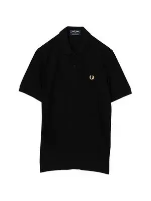 Fred Perry Logo-embroidered Polo Shirt - Black