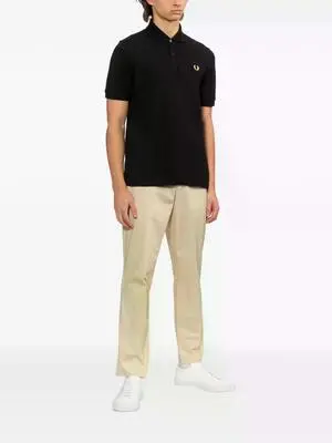 Fred Perry Logo-embroidered Polo Shirt - Black