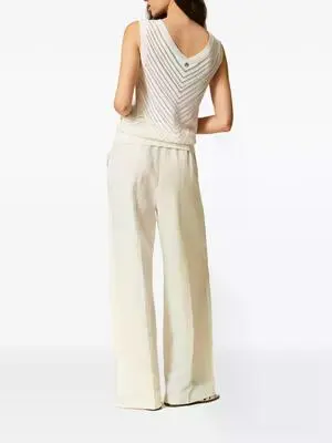 TWINSET Linen Blend Palazzo Trousers