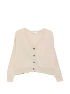 BASE Buttoned V-neck Cardigan - Neutrals