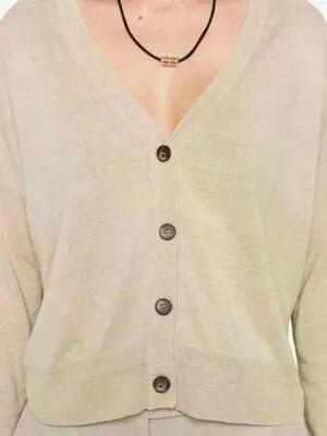 BASE Buttoned V-neck Cardigan - Neutrals