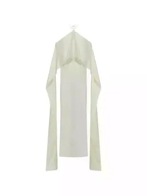TALLER MARMO Halterneck Cape Dress - Neutrals