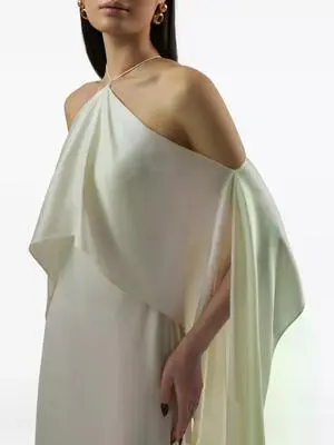 TALLER MARMO Halterneck Cape Dress - Neutrals