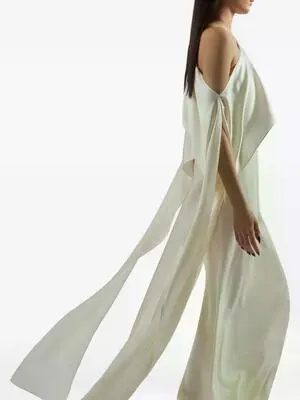 TALLER MARMO Halterneck Cape Dress - Neutrals