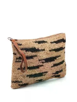 IBELIV Zebra Raffia Clutch