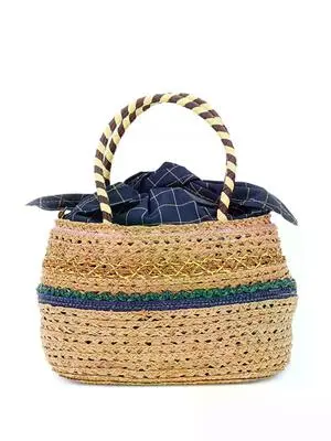 EXQUISITE J Woven Top-handle Clutch Bag