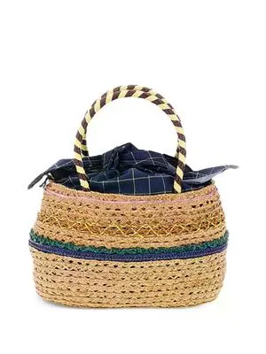 EXQUISITE J Woven Top-handle Clutch Bag