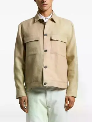 Peserico Button Flap-pocket Jacket - Neutrals
