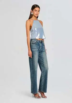Retrofete Norma Sequin Halter Top - Glace