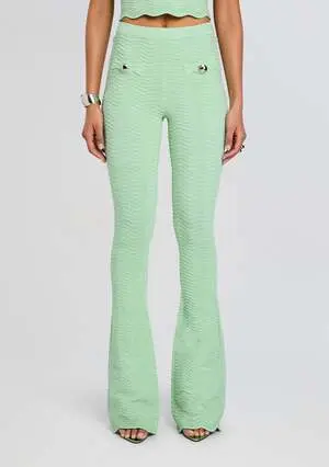Retrofete Joliet Rib Knit Pant - Metallic Mint