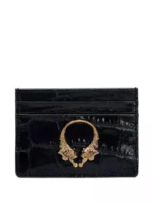 Roberto Cavalli Embossed-logo Card Holder - Black