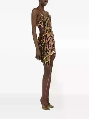 Roberto Cavalli Foliage-motif Mini Dress