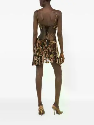 Roberto Cavalli Foliage-motif Mini Dress