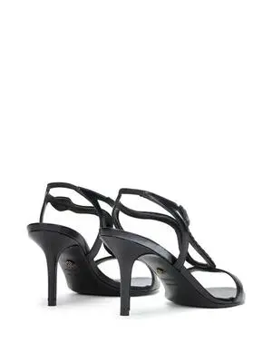 Roberto Cavalli T-strap Stiletto Sandals - Black