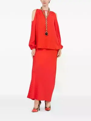 Roberto Cavalli Monogram-pattern Maxi Skirt