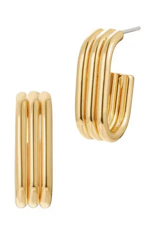 ST. MORAN Emma Fluted Oval Hoop Earrings - Gold