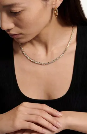 ST. MORAN Bezeled Cubic Zirconia Tennis Necklace