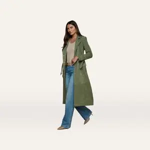 L'AGENCE Celina Suede Trench Coat